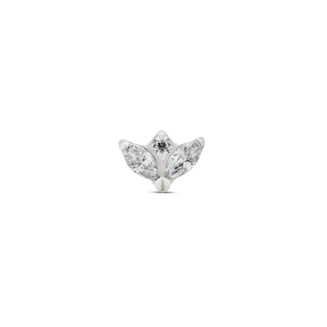 Threadless 2 Marquise with Centre Stone Attachment – Trident - Fine Body Jewelry