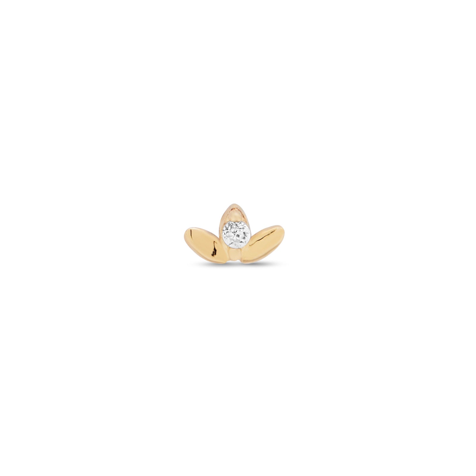 14kt Gold Threadless - 3 Petal Marquise – Trident - Fine Body Jewelry
