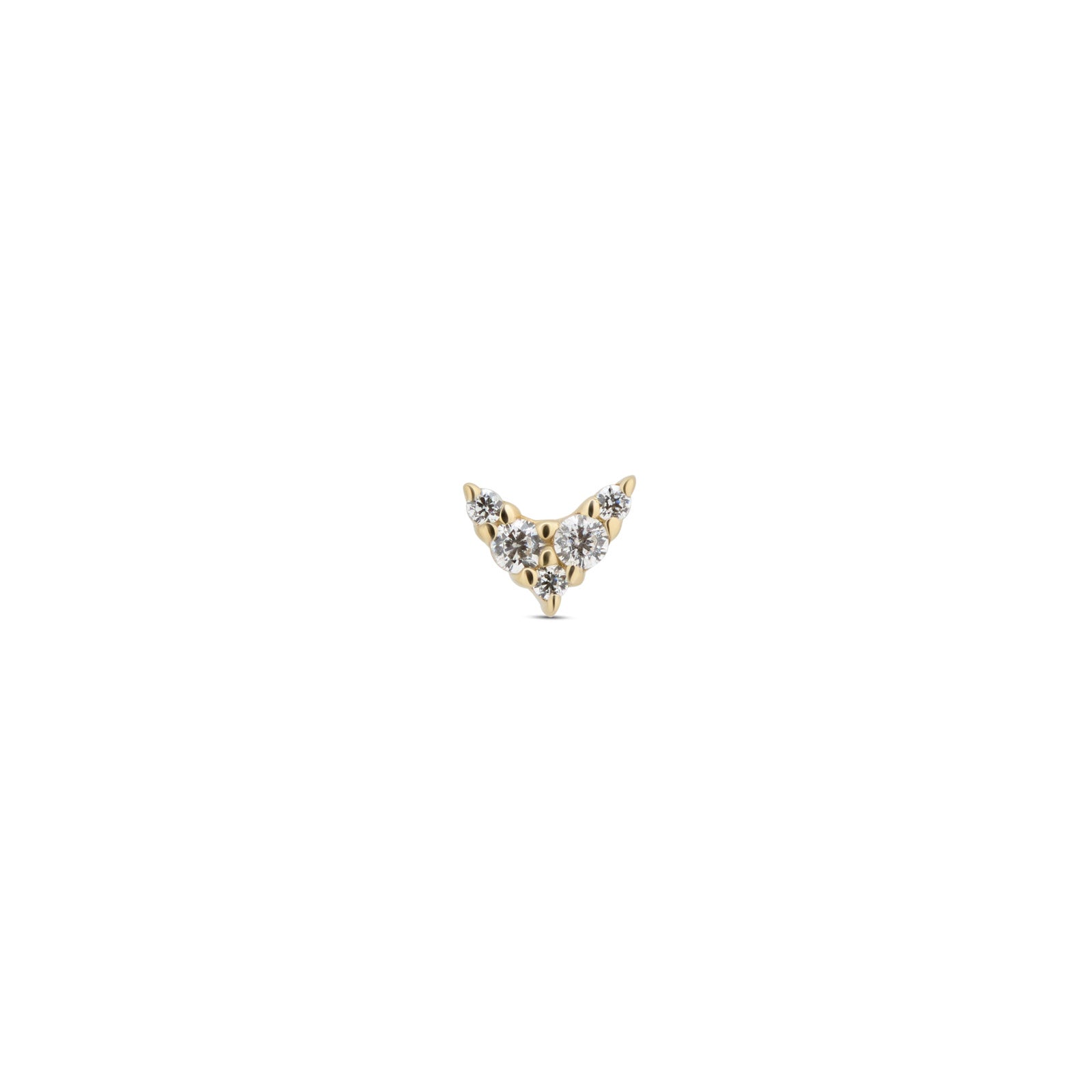 14kt Gold Threadless - Viola – Trident - Fine Body Jewelry