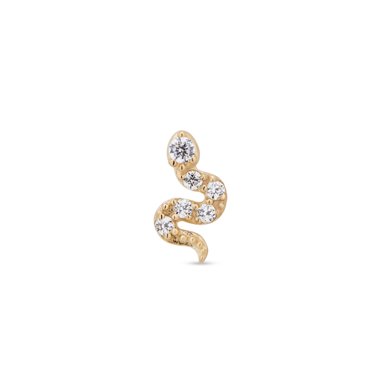 14kt Gold Threadless - Snake – Trident - Fine Body Jewelry