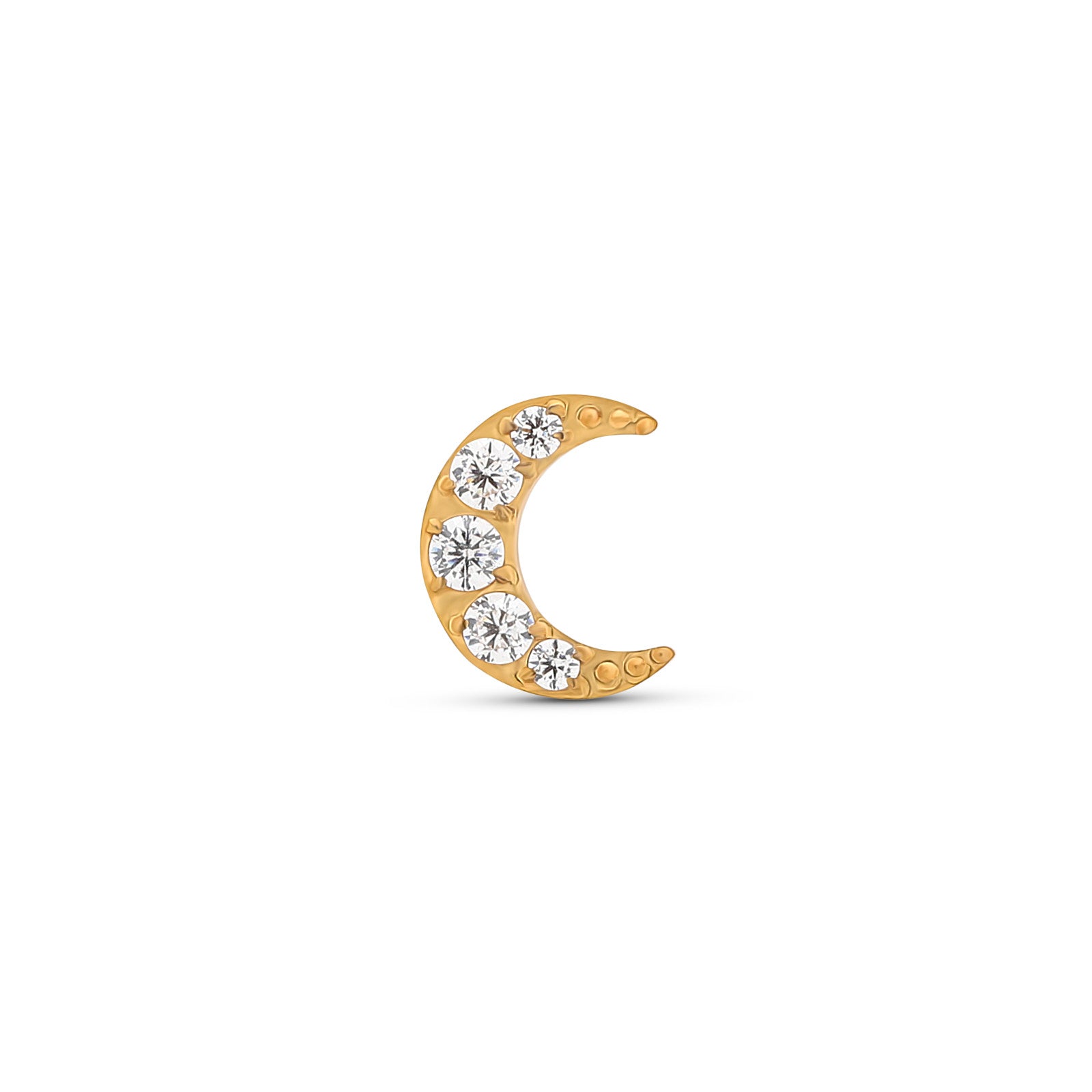 24kt Gold PVD Titanium Threadless Crescent Jewel Moon Attachment – Trident - Fine Body Jewelry