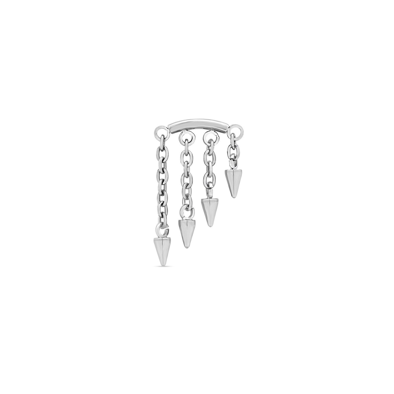 Threadless 4 Dangles Spike Chains Attachment – Trident - Fine Body Jewelry