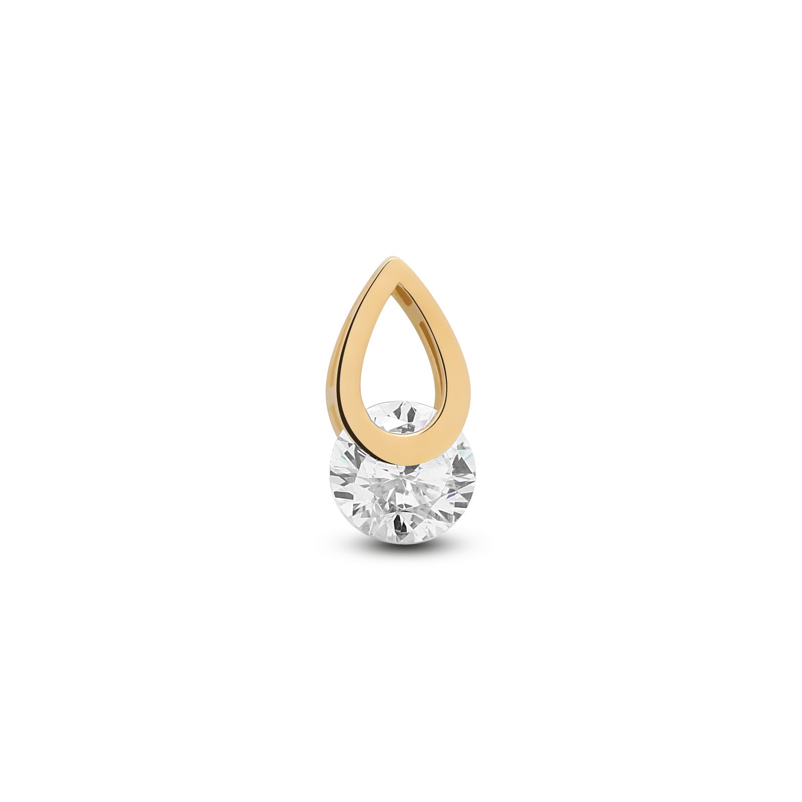 14kt Gold Threadless - Clara – Trident - Fine Body Jewelry