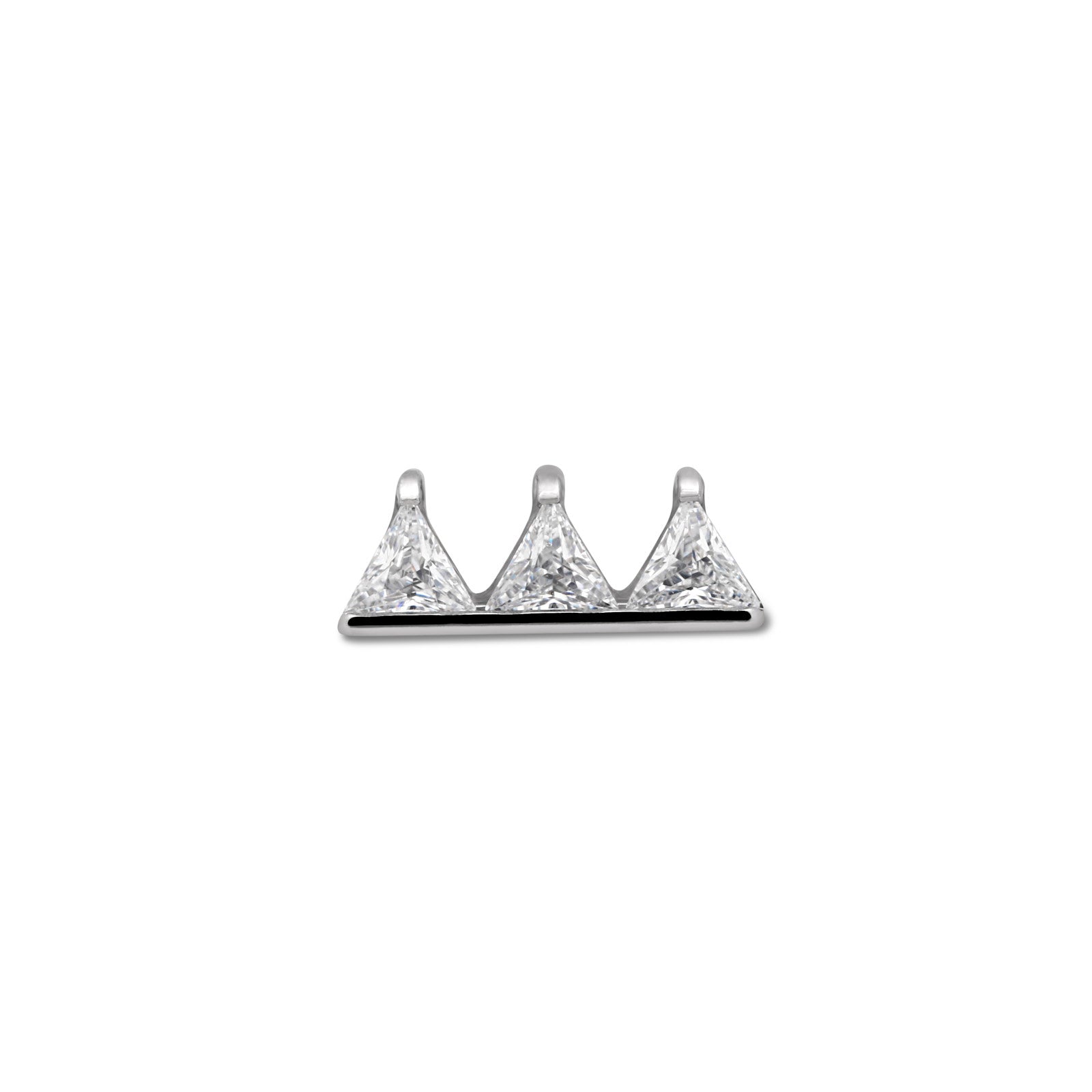 Threadless Triplet Jeweled Spike Attachment – Trident - Fine Body Jewelry