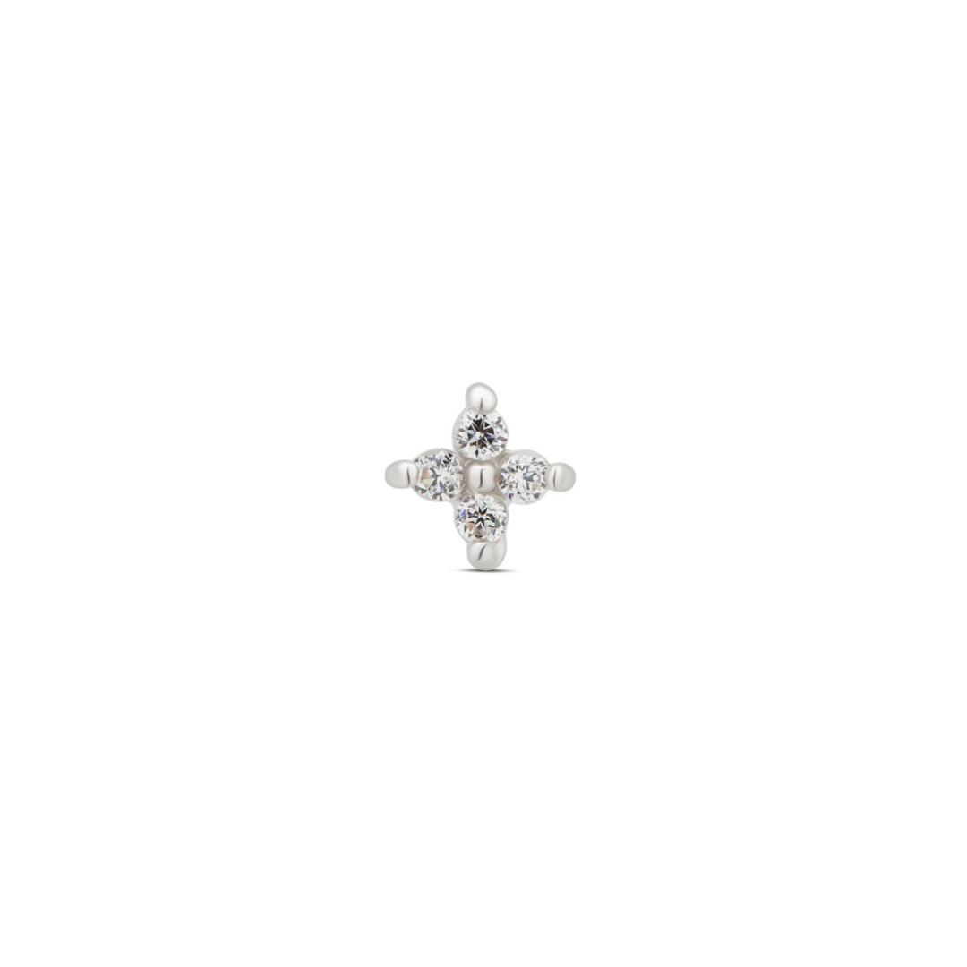 14kt White Gold Threadless - 4 Jewel Attachment – Trident - Fine Body ...