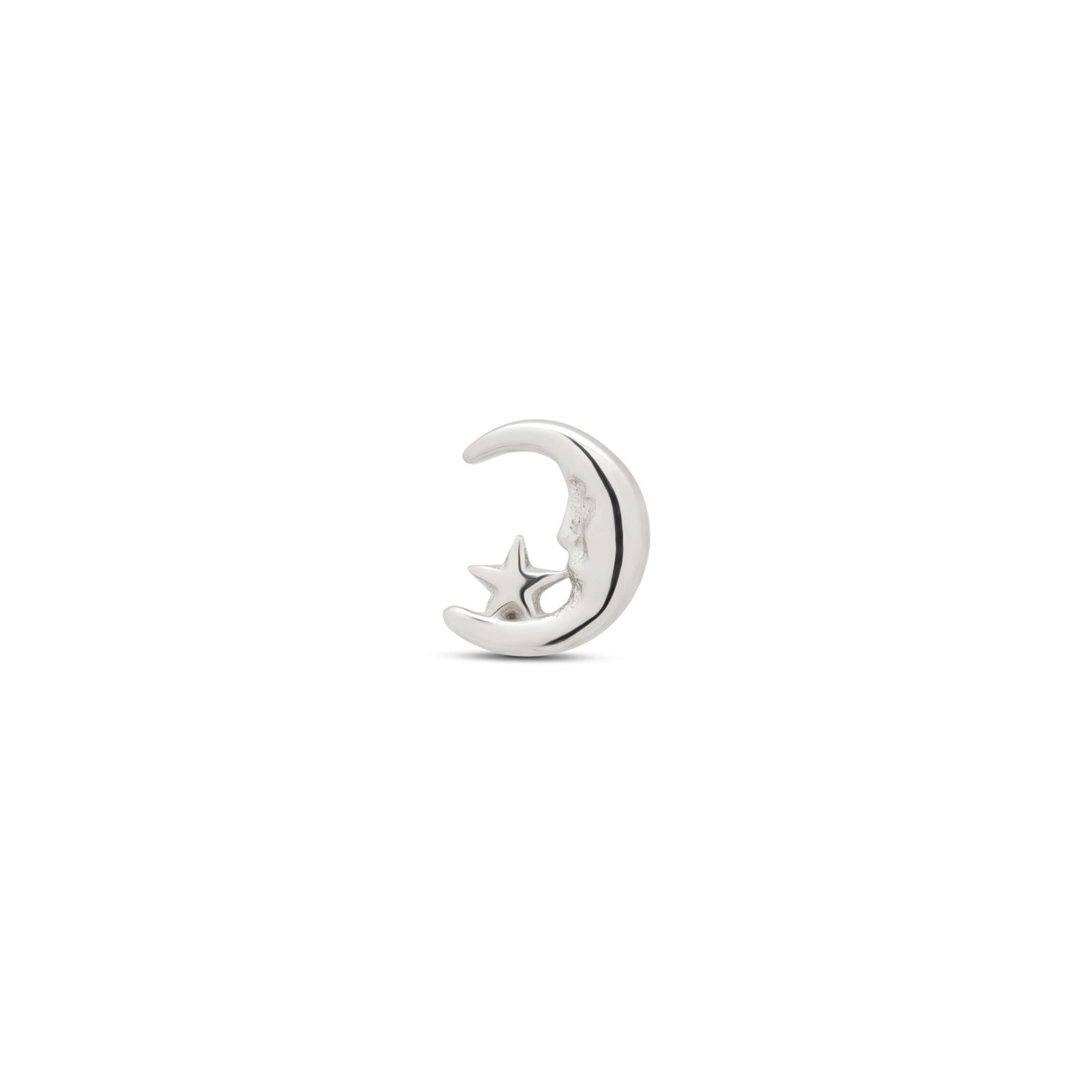 14kt White Gold Threadless - Moon with Face Attachment – Trident - Fine ...