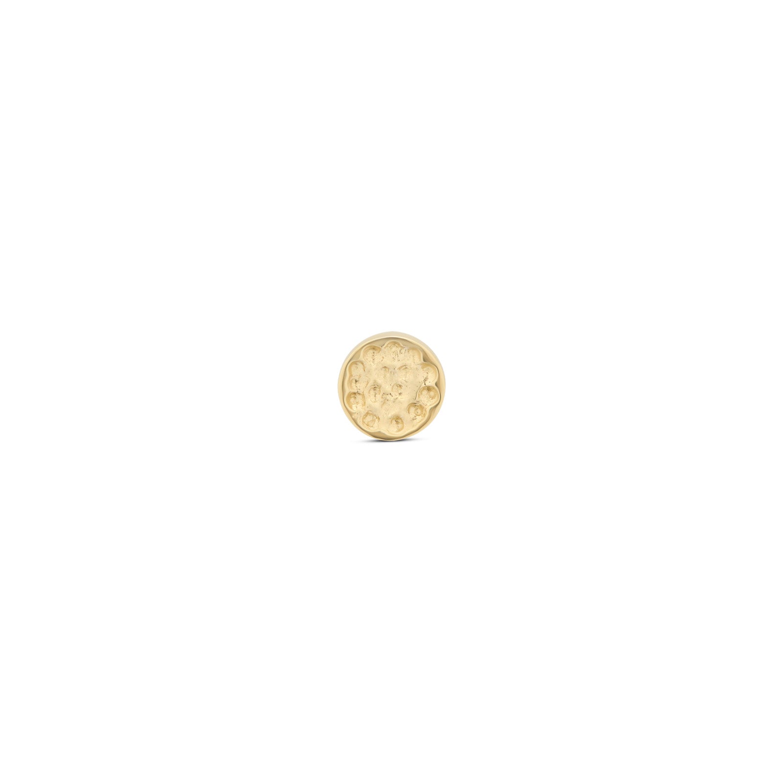 14kt Gold Threadless - Hammer Disk – Trident - Fine Body Jewelry