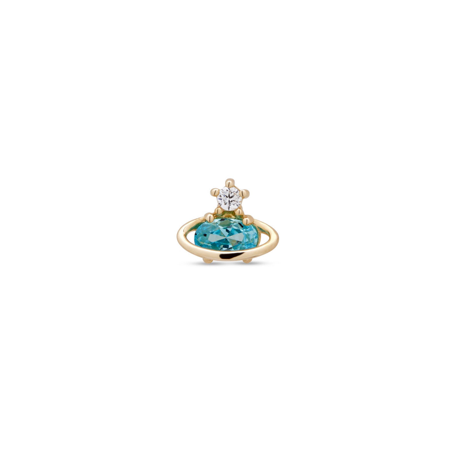 14kt Gold Threadless - Aqua Planet – Trident - Fine Body Jewelry