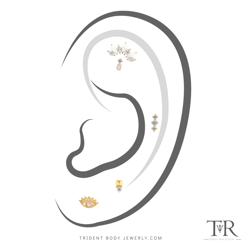 Threadless Bundles – Trident - Fine Body Jewelry