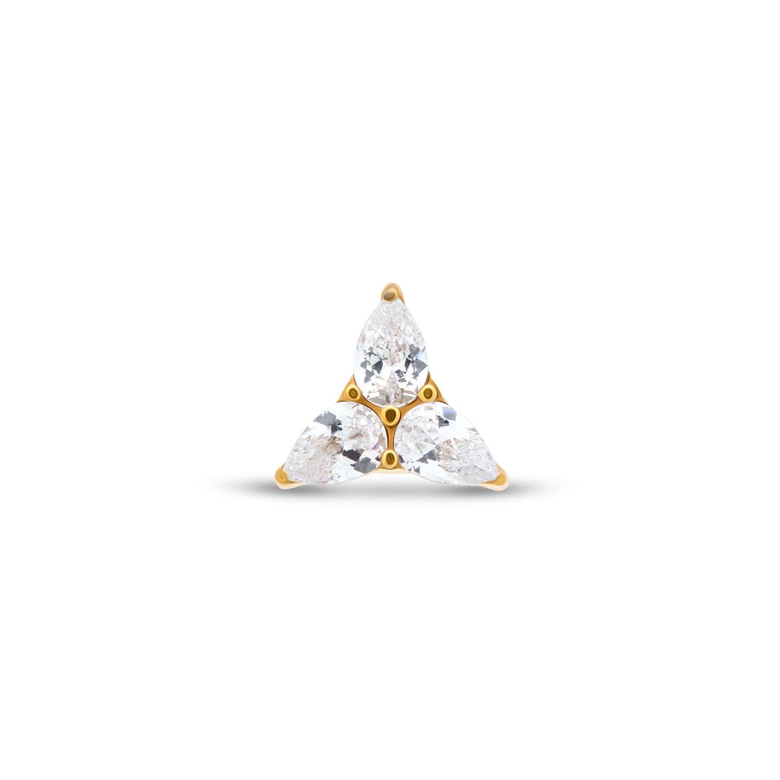 24kt Gold PVD Titanium Threadless Triforce Attachment – Trident - Fine ...