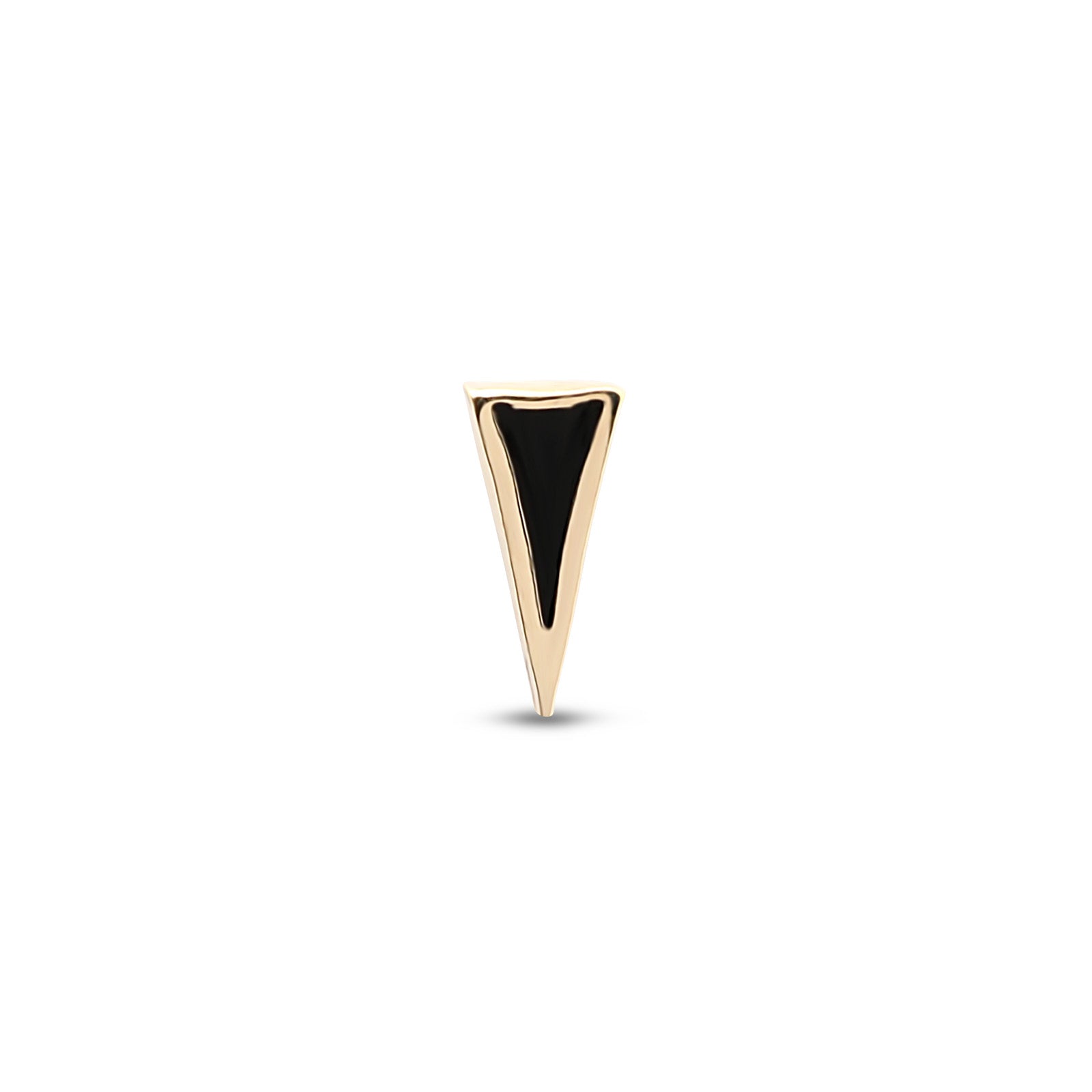 14kt Gold Threadless - Black Spike – Trident - Fine Body Jewelry