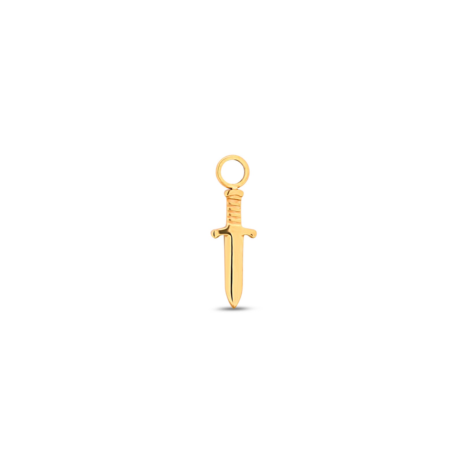 24kt Gold PVD Titanium Dagger Dangle – Trident - Fine Body Jewelry