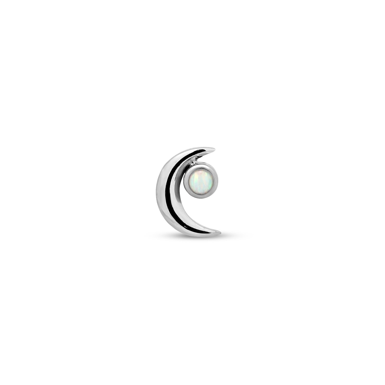 Threadless Moonstar w Opal Attachment – Trident - Fine Body Jewelry