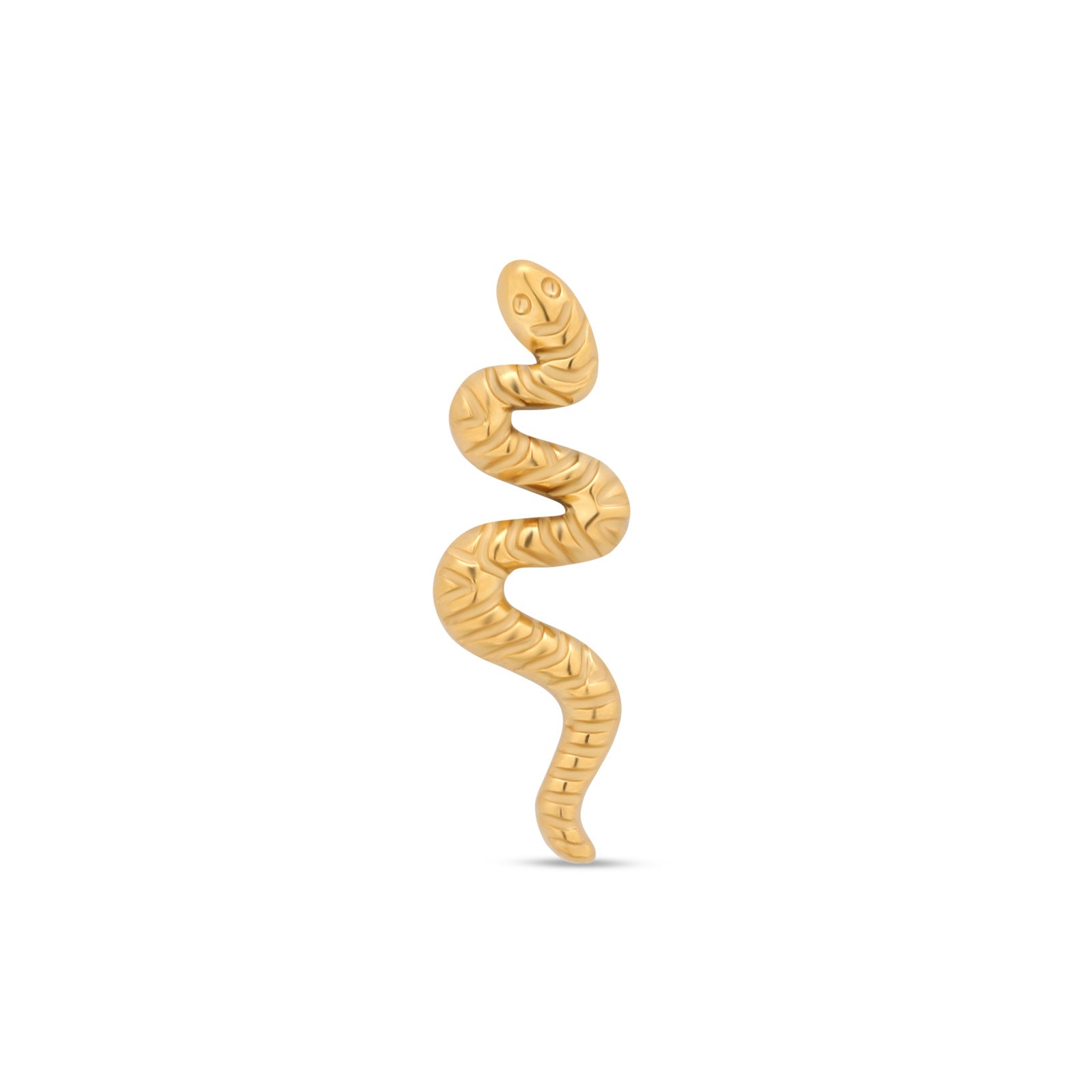 24kt Gold PVD Titanium Threadless Threadless Snake Attachment – Trident - Fine Body Jewelry