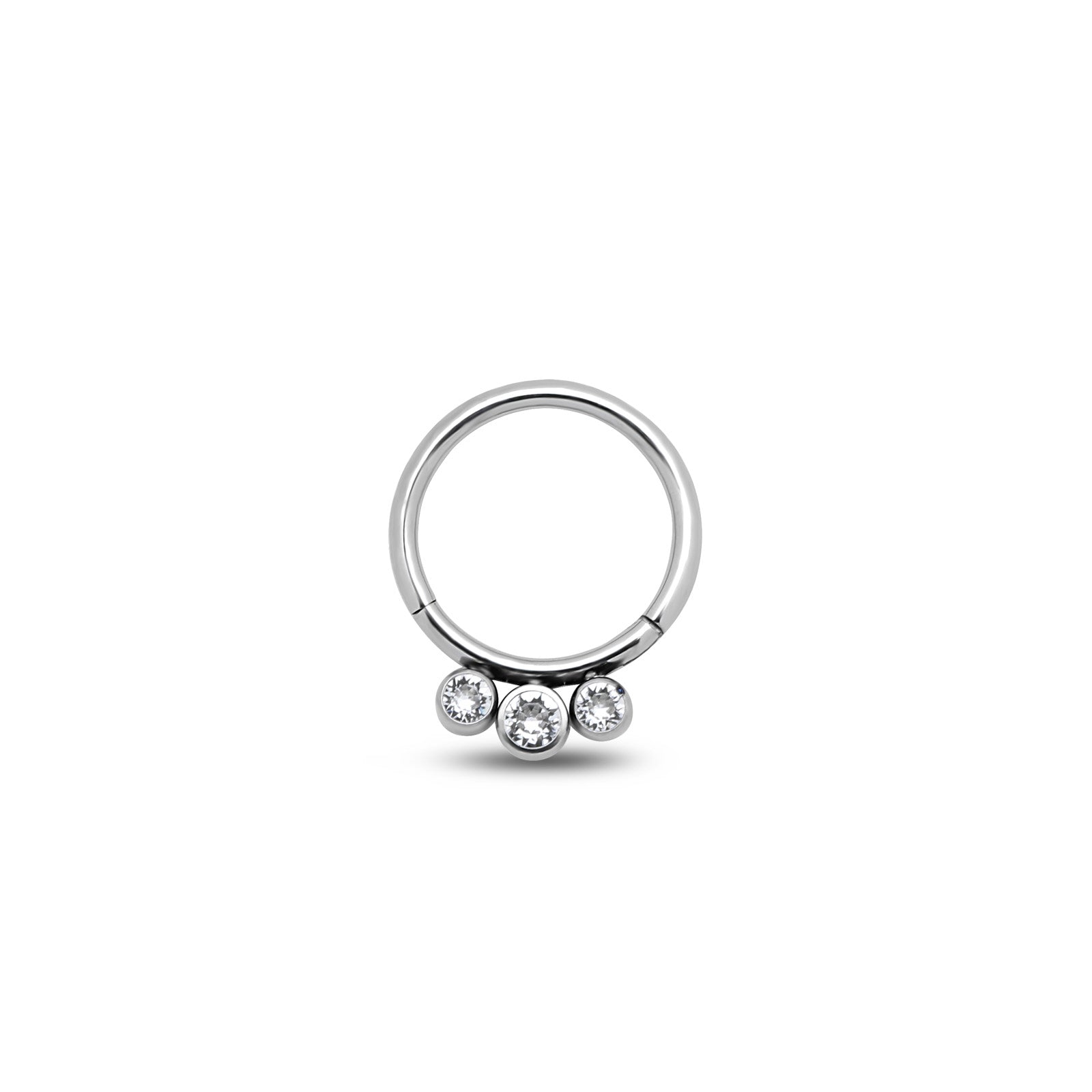 3 Gem Hinged Ring – Trident - Fine Body Jewelry
