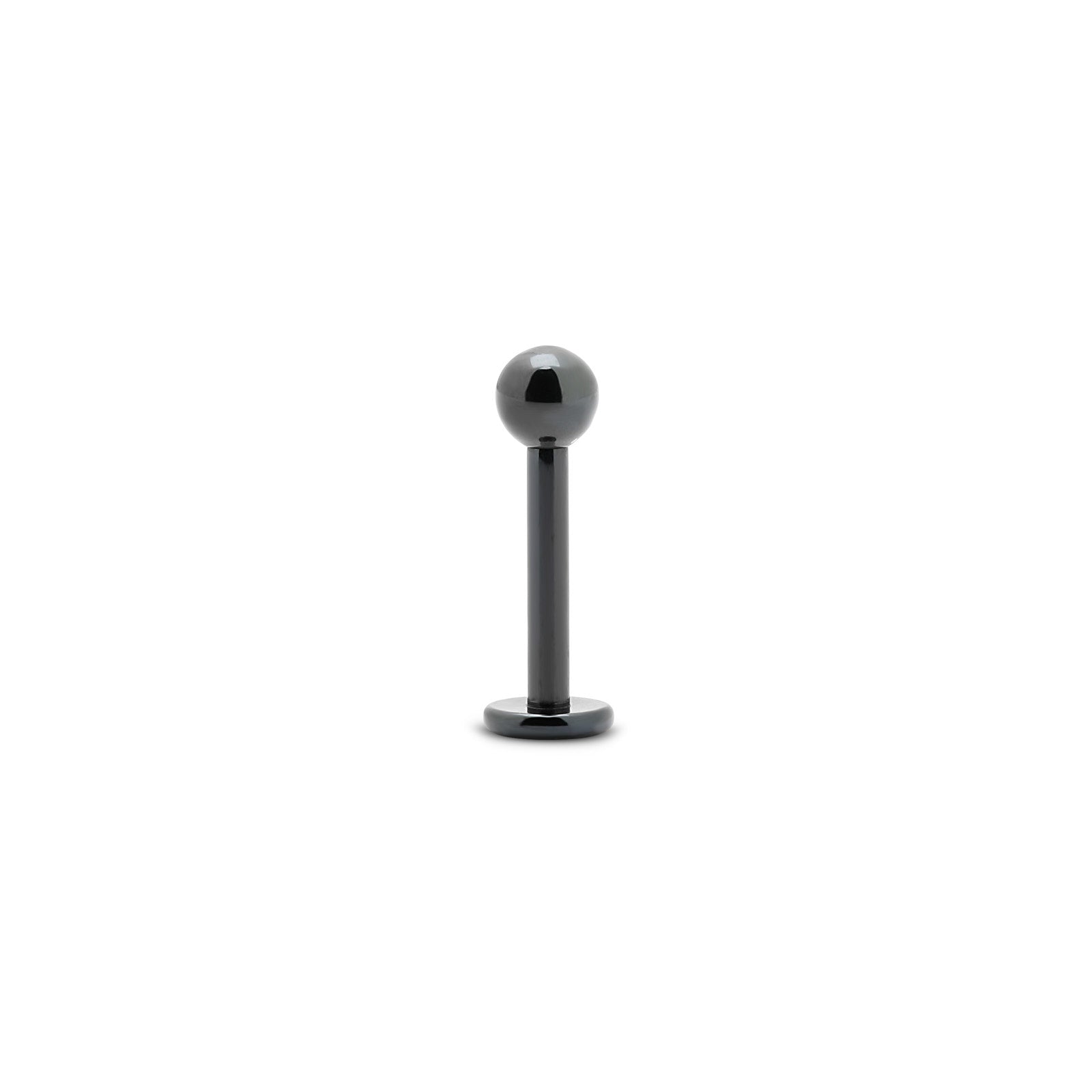 Black PVD Titanium Internally Threaded Labret – Trident - Fine Body Jewelry