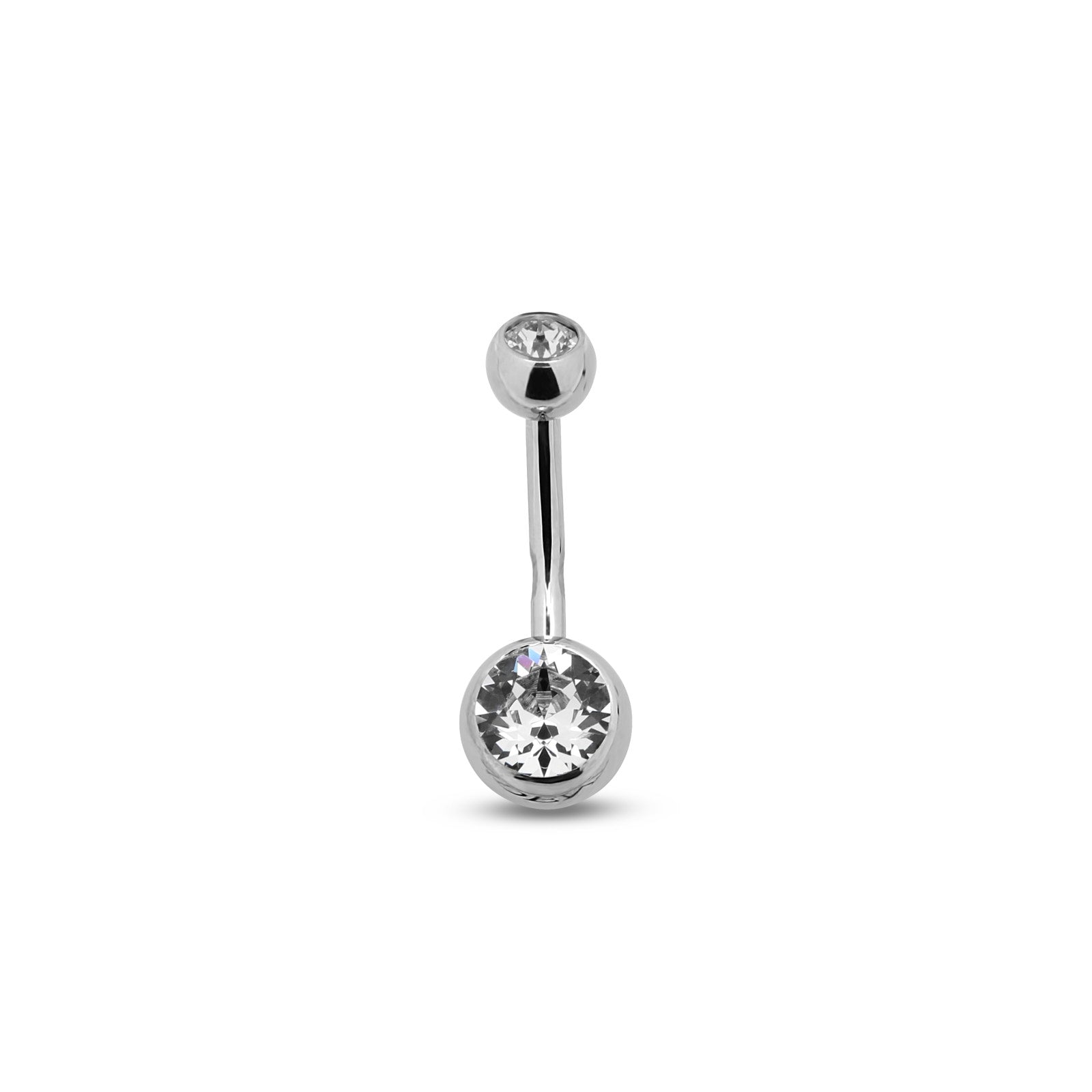 Internally Threaded Navel Bar Double Jeweled Swarovski Crystal ...